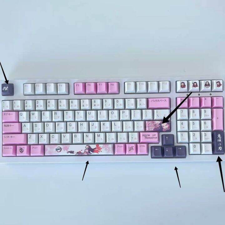 COD🔥2023🔥 8PCS Keycap PBT Sublimation Demon Slayer Theme Mechanical ...