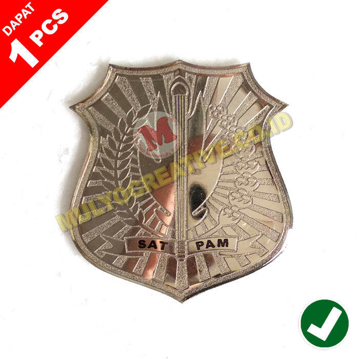 Pin Satpam Security Magnet Lencana Logo Gada Satpam Security Silver ...
