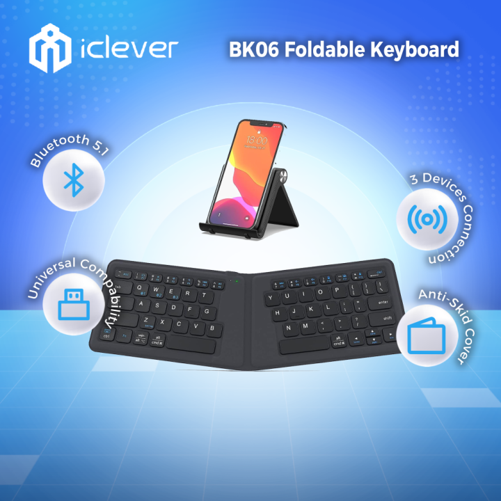 iClever BK06 Bluetooth Keyboard - Multi-Device Portable Keyboard ... iClever BK06 Bluetooth Keyboard - Multi-Device Portable Keyboard ...