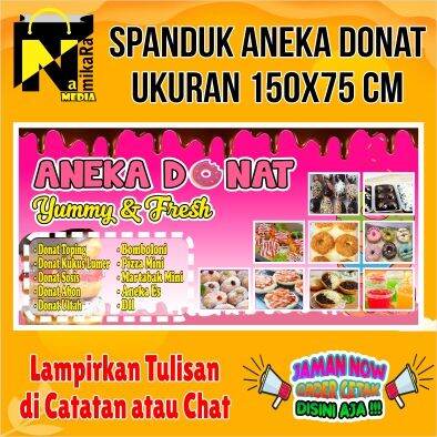 Spanduk Banner Aneka Aneka Donat terbaru custom ukuran 150x75 cm ...