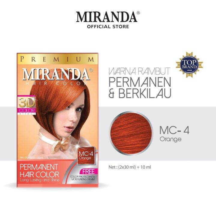 Miranda Permanent Hair Color Cat Rambut MC-4 - Orange | Lazada Indonesia