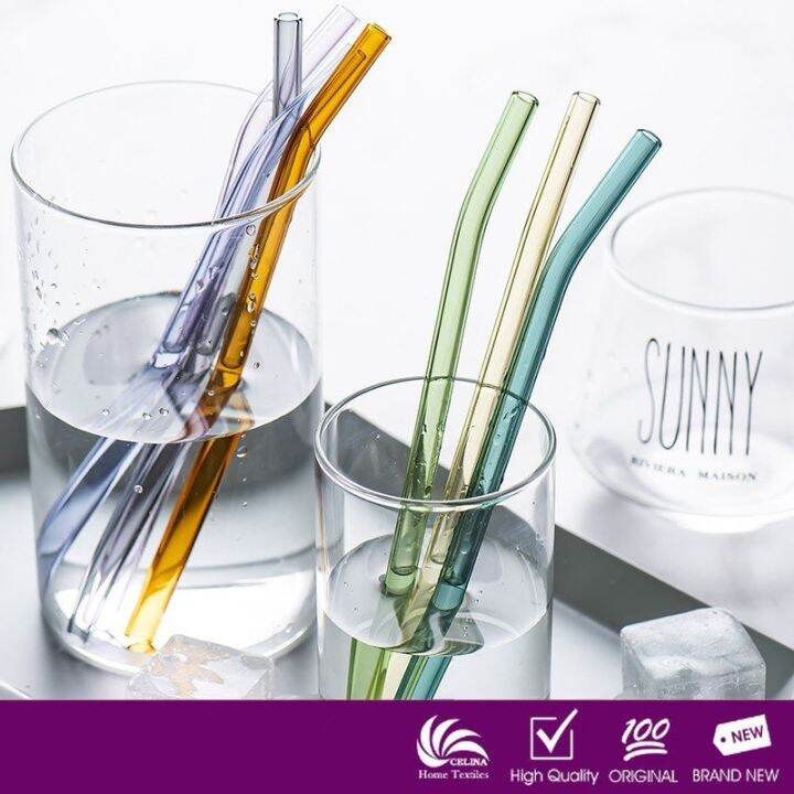 Celina Home Textiles Reusable Glass Straw (Borosilicate or Pyrex Glass ...