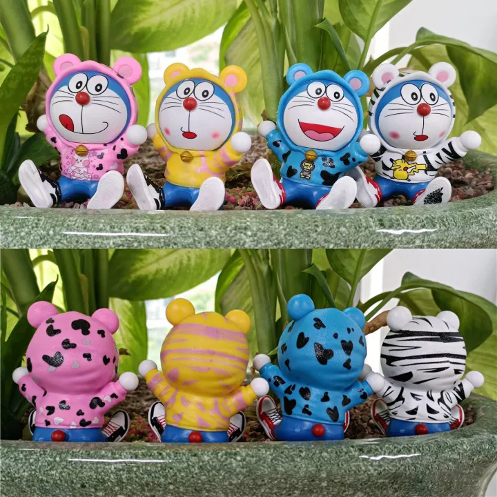 Microgood 4ชิ้น/เซ็ต Action รูปปั้นสะสมการ์ตูนPVC Doraemon Collection ของเล่นโมเดลสำหรับแสดง ...
