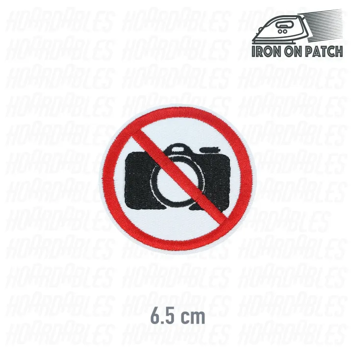 No Photography Camera Art Photo Film Iron On Sew DIY Decor Embroidered ...