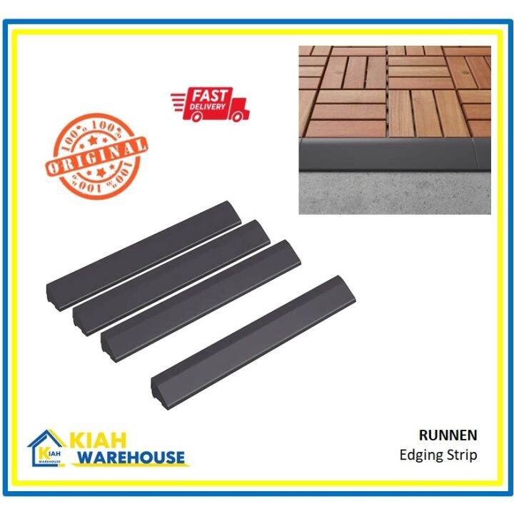 RUNNEN Edging Strip Celah Tepi Jalur Tepi Geladak Lantai Luar Kelabu ...
