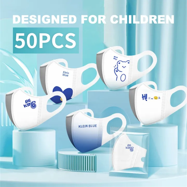 Hourser mask kids cartoon 50pcs Klein Blue mask 3 Layer Prevention kids ...