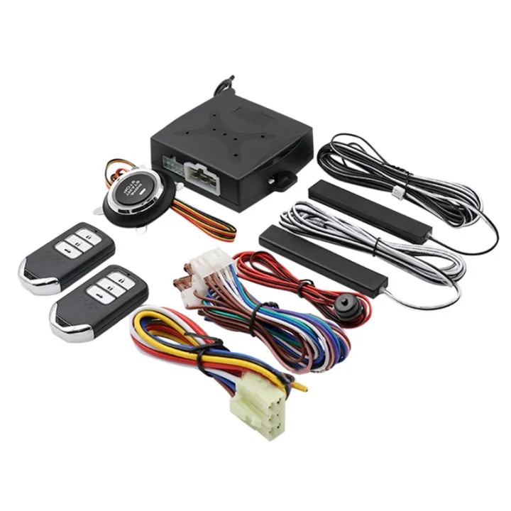 Car One-Key Start Anti-Theft System PKE Keyless Entry Kit 12V Remote ...