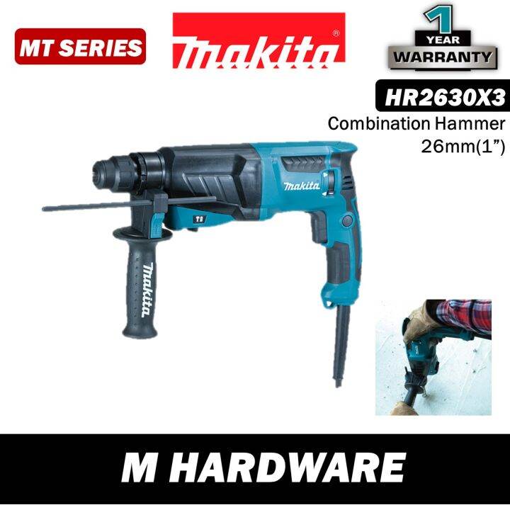 MAKITA HR2630X3 COMBINATION HAMMER 3 MODES | 800W | 26MM C/W CHUCK AND ...