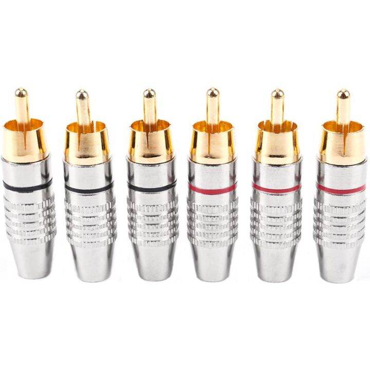 RCA Male Plug Adapter, Audio Phono Gold Plated Solder Connector,Hi End - 6-Pack,silver | Lazada ...