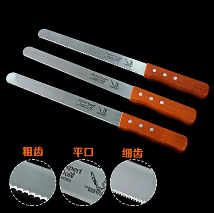 Pisau roti stainless pisau gerigi panjang serrated Bread Cake Knife ...