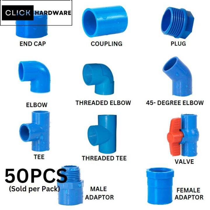 PVC Blue Fittings 1/2 to 1 (SOLD PER 50 PCS) ClickHardware | Lazada PH