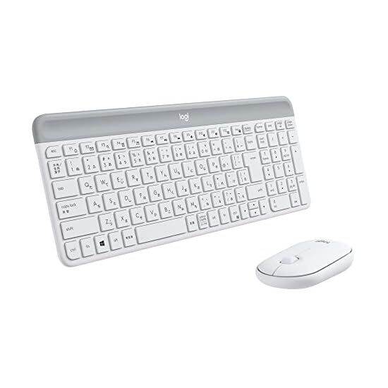 Logitech Quiet Wireless Mouse and Keyboard Set MK470OW Off-White Thin ...