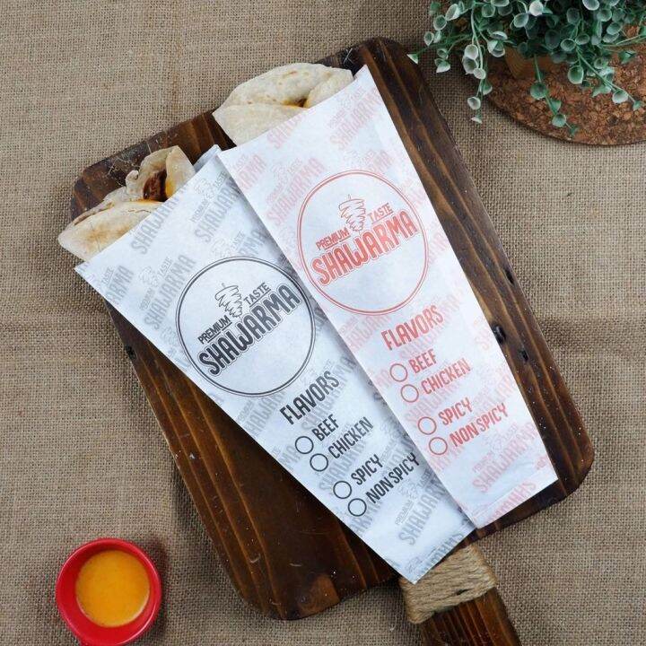 Shawarma Wrapper Prem2 Design with Flavors(100pcs) Greaseproof Paper ...