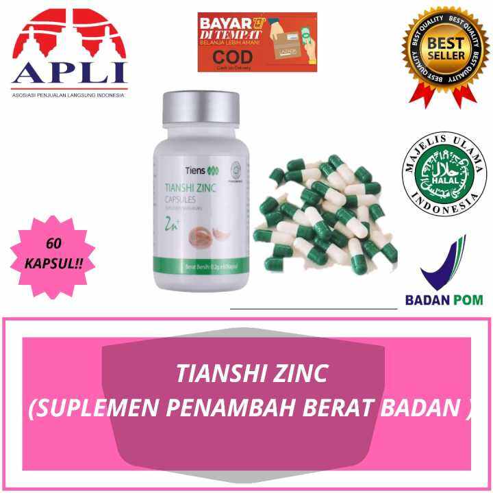 zinc Capsules isi 60 kapsul - Penggemuk Badan //Solusi Nafsu Makan dan Hormon Alami // Tanpa ...