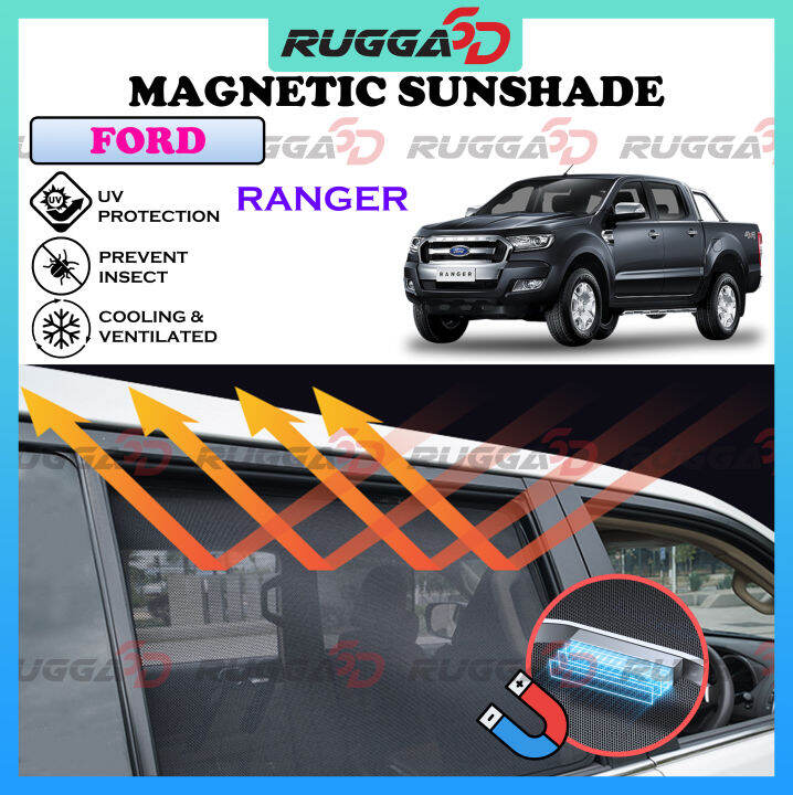 FORD Ranger T6/T7 4pcs Magnetic Sunshade Car Window Sun Shade | Lazada