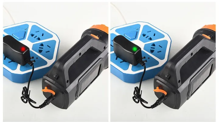 Solar Panel LED Rechargeable Searchlight Glare Flashlight Emergency ...