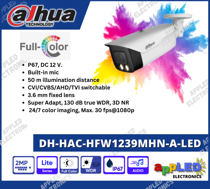 Dahua DH-HAC-HFW1239MHN-A-LED 2MP HDCVI Big Bullet Analog Full Color ...