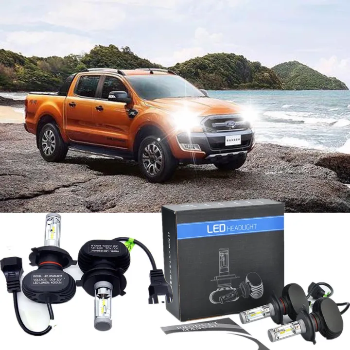 1 Pair LED Car Headlight 8000LM Auto LED Headlight h4 for Ford Ranger ...