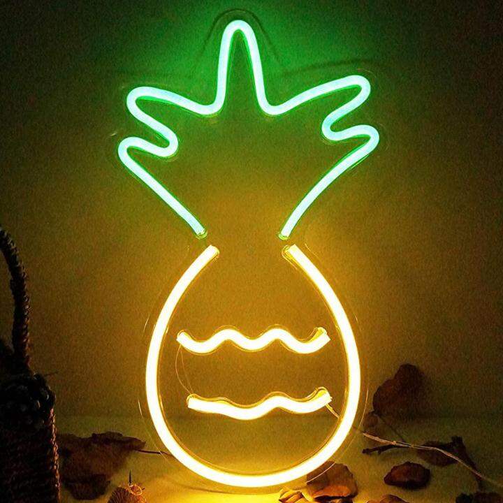 Dovewill สัญญาณนีออนรูปสับปะรด,ไฟนีออนสำหรับตกแต่งร้านอาหารบาร์ผับ | Lazada.co.th