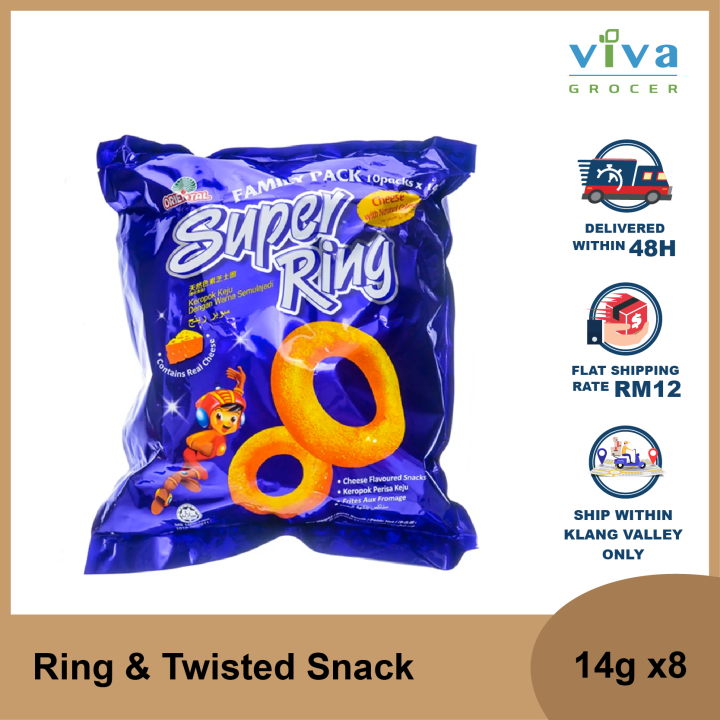 Oriental Family Pack Super Ring Cheese Snacks 14g x8 | Lazada