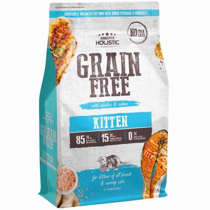 Absolute Holistic Kitten Chicken & Salmon Grain-Free Dry Cat Food ...