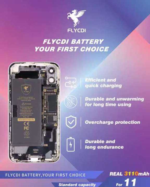 100% test Original FLYCDI Battery For 5G 5S 5SE 6G 6S 6 Plus 7G 7 Plus ...