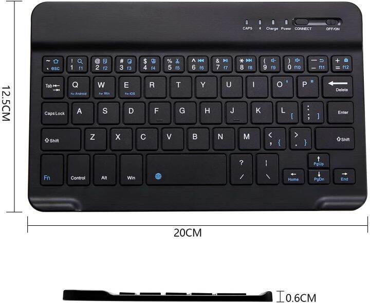 NNS Ecam-028 7 Inches Ultra-Slim Bluetooth Keyboard Portable Mini ...