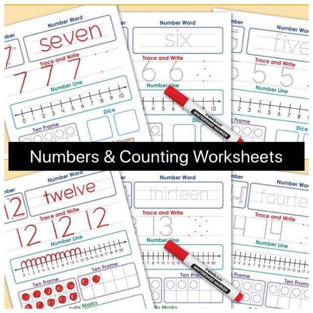Numbers and Counting 1 to 20 Workbook Tracing (Reusable) - Preschool ...