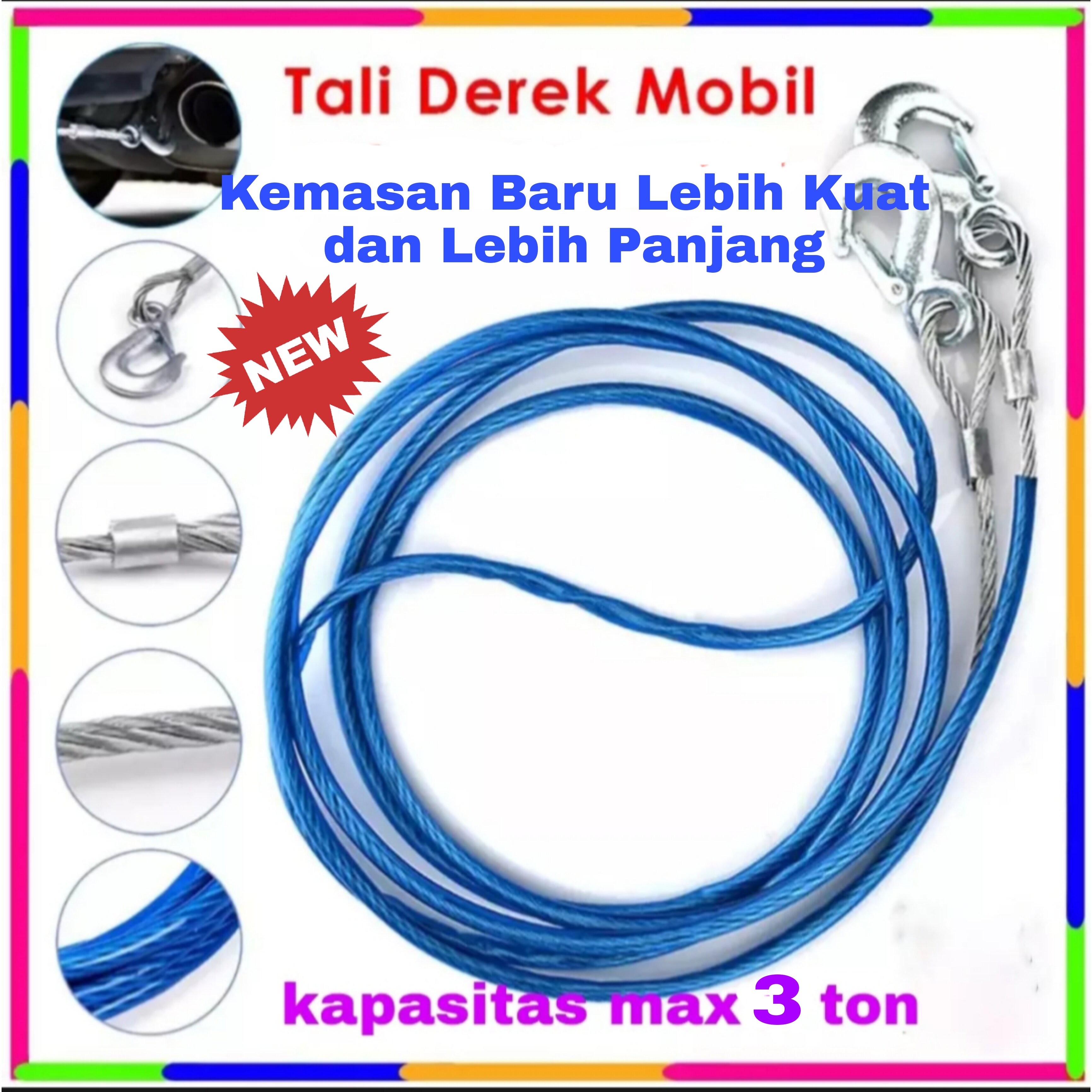 Jual TALI DEREK BAJA SLING / TALI DEREK MOBIL/ TOWING DEREK MOBIL 4 ...