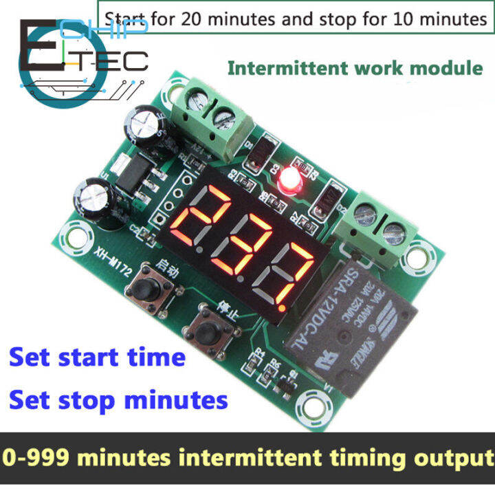 1PCS XH-M172 Intermittent Work Module 0-999 Minutes Timing Module ...