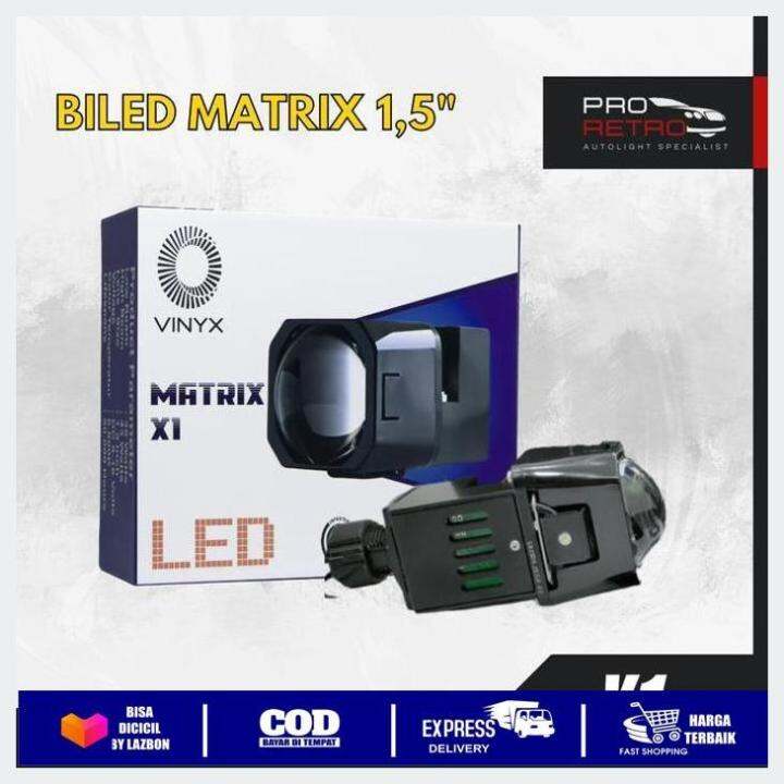 PROMOSI LAMPU MOBIL/MOTOR BILED MINI PROJECTOR X1 MATRIX 1,5 INCH HI/LO ...