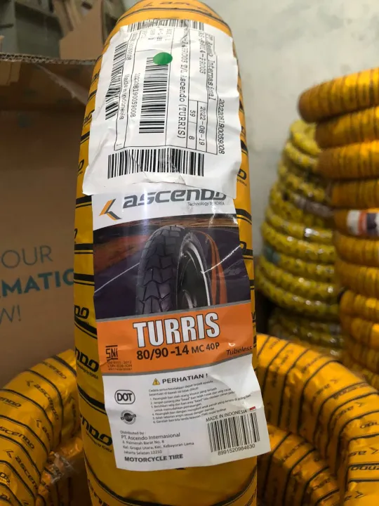 BAN LUAR ASCENDO 80/90-14 TUBELESS TURRIS DYNAMIC MESH MAX | Lazada ...