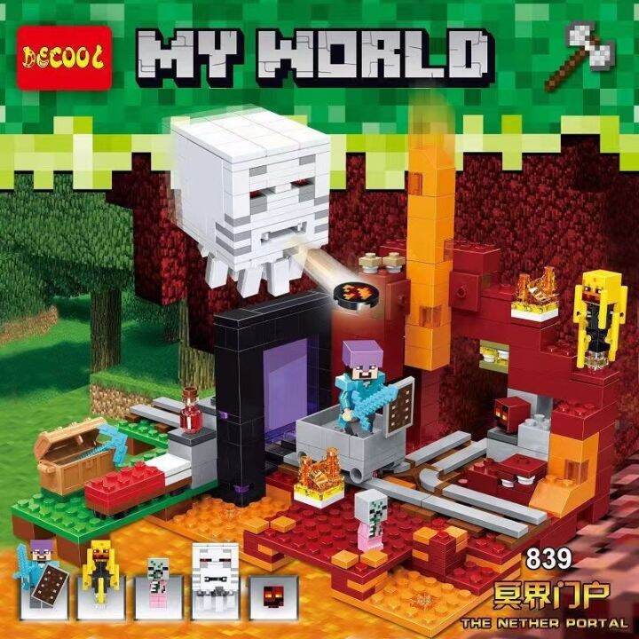 Minecraft The Nether Portal Ghost Steve Flame Man Portal Building Block ...