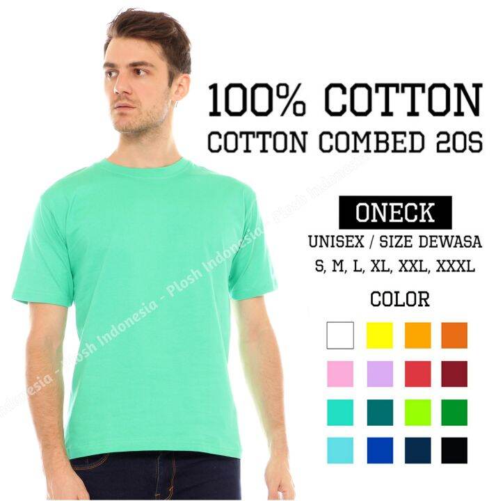 Kaos polos combed 20s - TOSCA MUDA (100% cotton) / baju polos / kaos ...