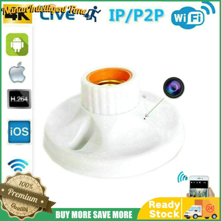 Home Hotel Ceiling E27 Lamp Holder Mini Wifi Camera Bulb Socket Base Hd ...