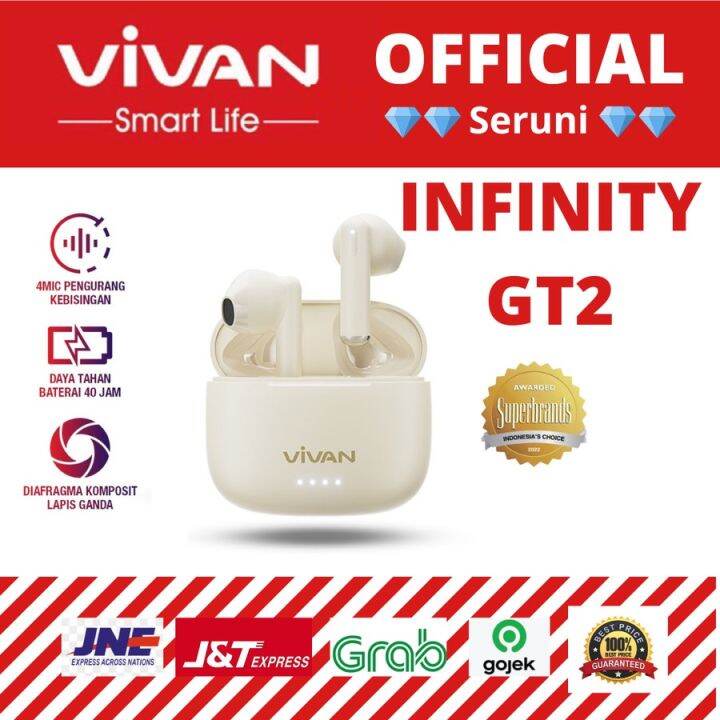 (SERUNI) VIVAN TWS Wireless Earphone Airbuds Infinity GT2 BT 5.3 | Lazada Indonesia