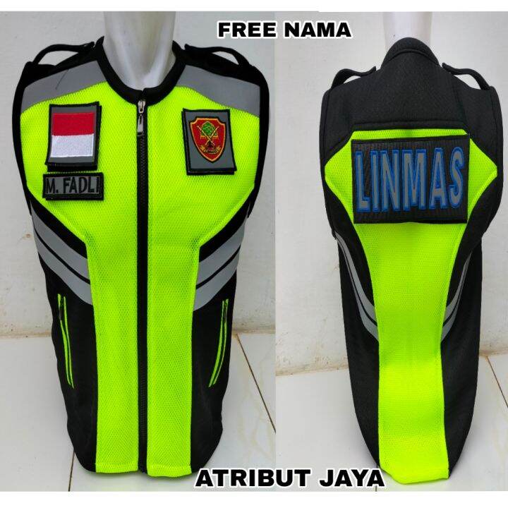 rompi linmas terbaru 2023 full logo bahan tebal | Lazada Indonesia