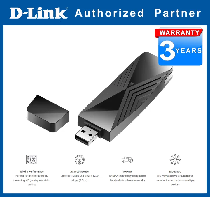 D-Link DWA-X1850 AX1800 Wi-Fi 6 USB Adapter | Lazada PH