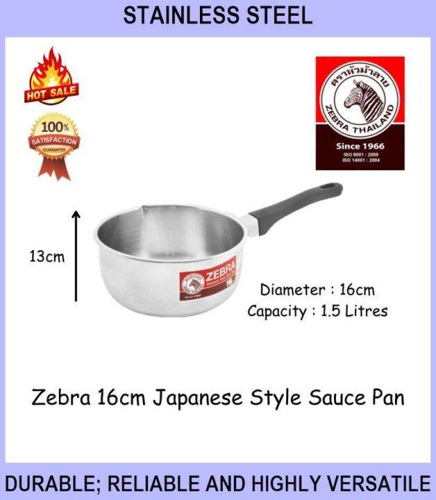 Stainless Steel 16cm Japanese Style Sauce Pan - Zebra - BAKELITE HANDLE ...