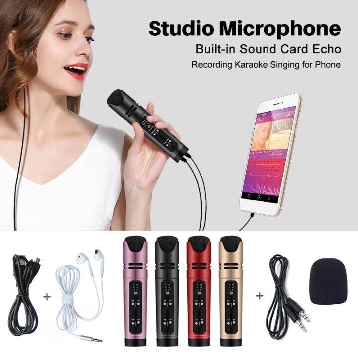 【Ready Stock】live Mobile Phone Microphone Condenser Wired Handheld ...
