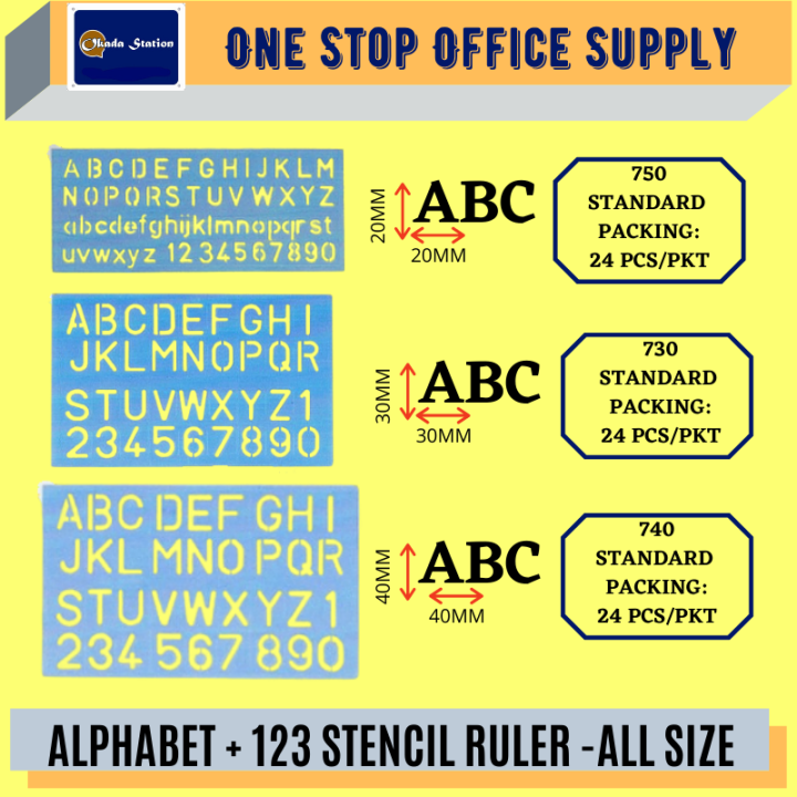 OKDAD ABC Stencil Plate Ruler / Alphabet Stencil Ruler / Flexible Ruler ...
