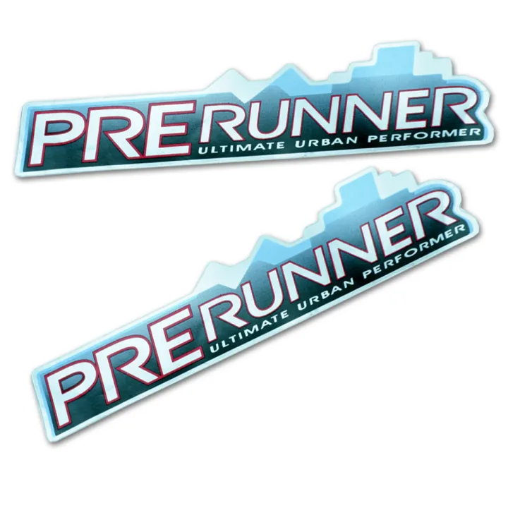 สติ๊กเกอร์ Sticker PRERUNNER ขนาด 38x17 cm. สีเทา 2ชิ้น Toyota Vigo ...