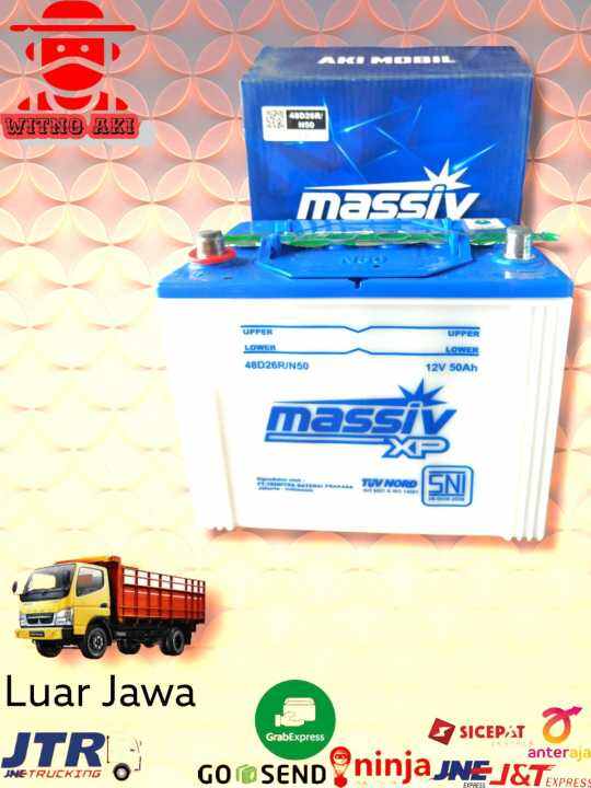 Aki basah mobil colt diesel/truck fuso n50 massiv xp 12v 50ah | Lazada Indonesia