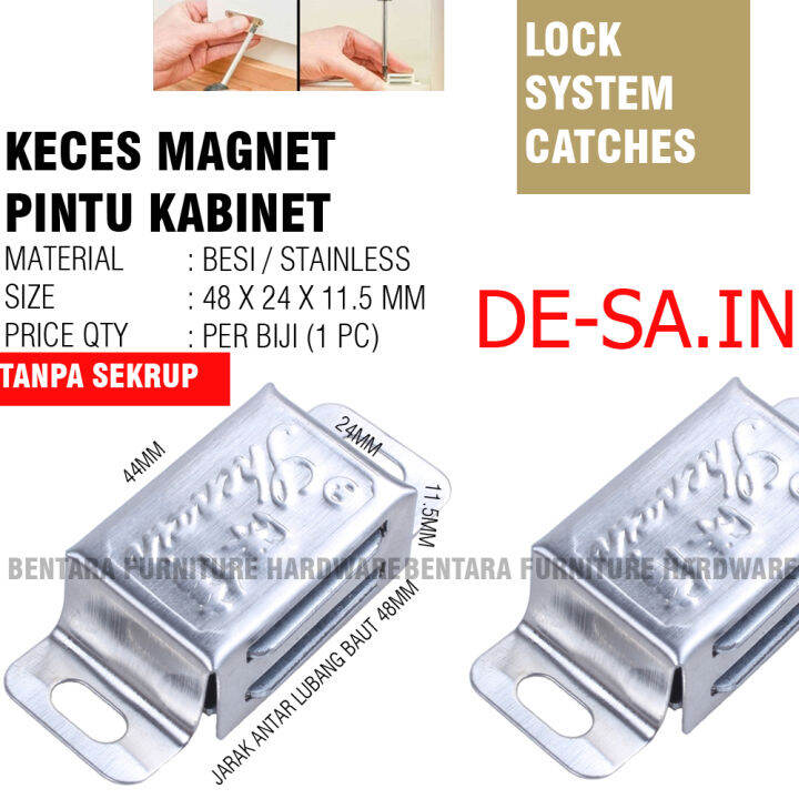 Large Door Magnetic Catches - Keces Besi Chrome Stainless Magnet Pintu ...