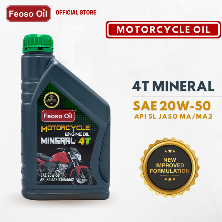 Feoso Oil 4T Mineral Motorcycle Oil SAE 20W-50 API SL JASO MA/MA2 - Minyak Pelincir Motosikal ...
