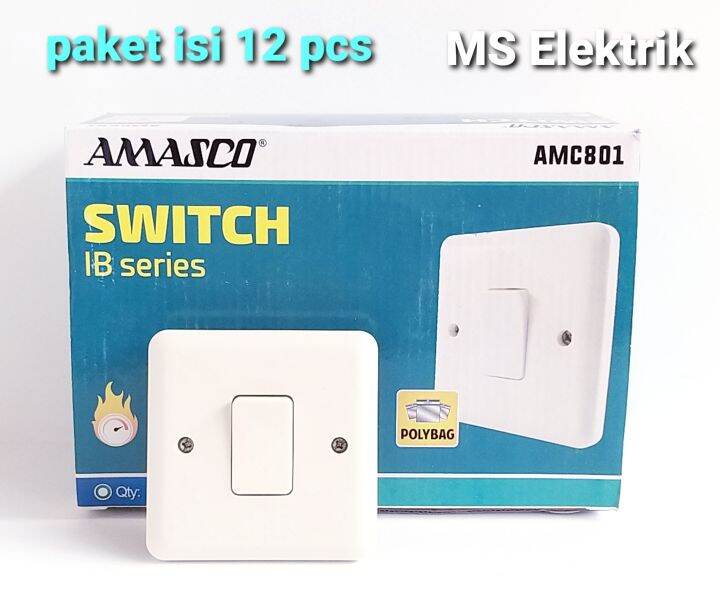 ( PAKET ISI 12 PCS ) Saklar Tunggal / Saklar Engkel IB Inbow Merk ...