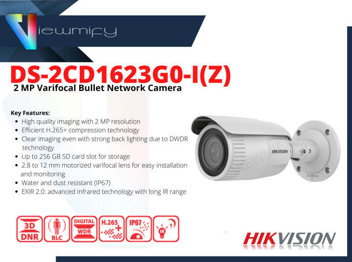 DS-2CD1623G0-I 2 MP Varifocal Bullet Network Camera (Viewmify PH ...