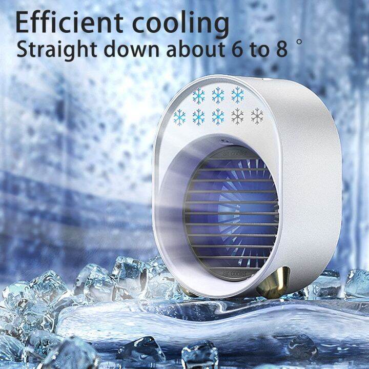 Mist Fan Mini Portable Air Cooler USB ชาร์จบ้านได้ 3 ความเร็วเดสก์ท็อป ...