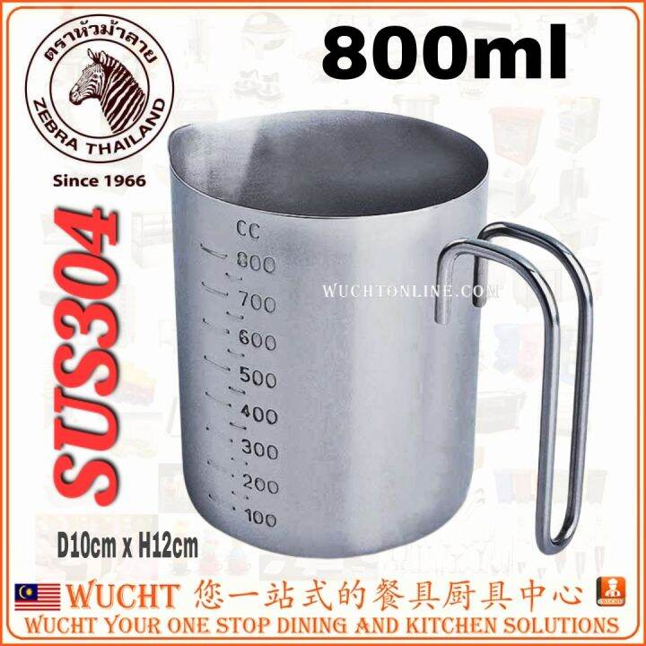 【WUCHT】Zebra Measuring Mug 800ml SUS304 Measuring Jug 800ml Zebra 112-590 Measuring Cup 钢量杯 ...
