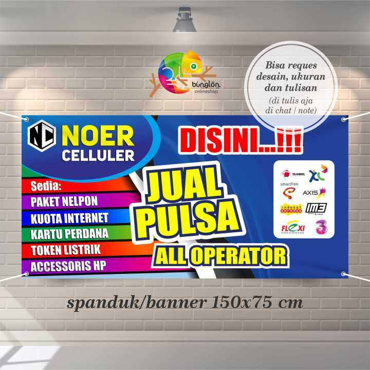Spanduk Banner Loket Pembayaran, Konter Celluler Bisa Custom | Lazada Indonesia